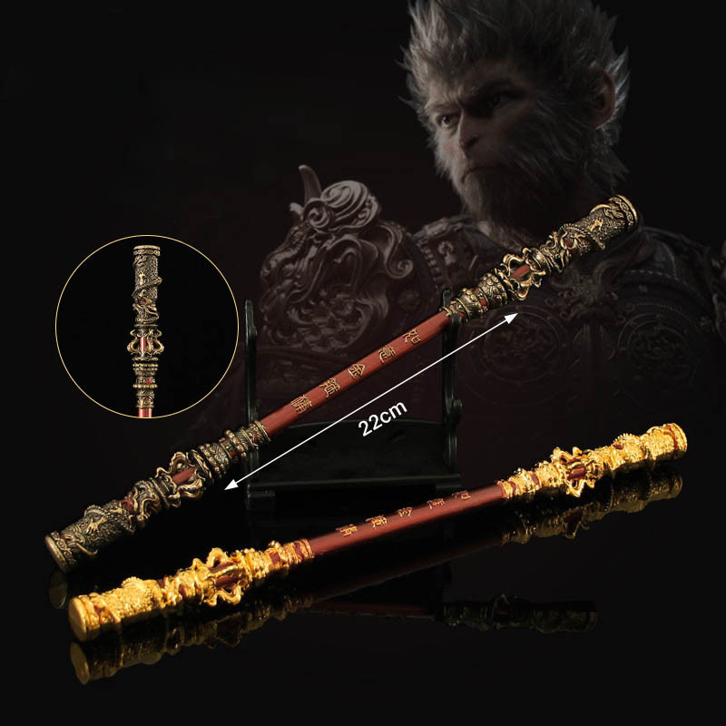 22cm Black Myth: WuKong Weapon Golden Cudgel Sun Wukong Game Metal Elite Carved Crafts ...
