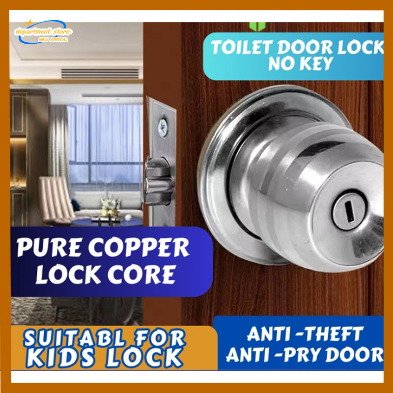 Heavy Duty Door Knob Entrance Lock set With 3 Key Door Handle Universal ...