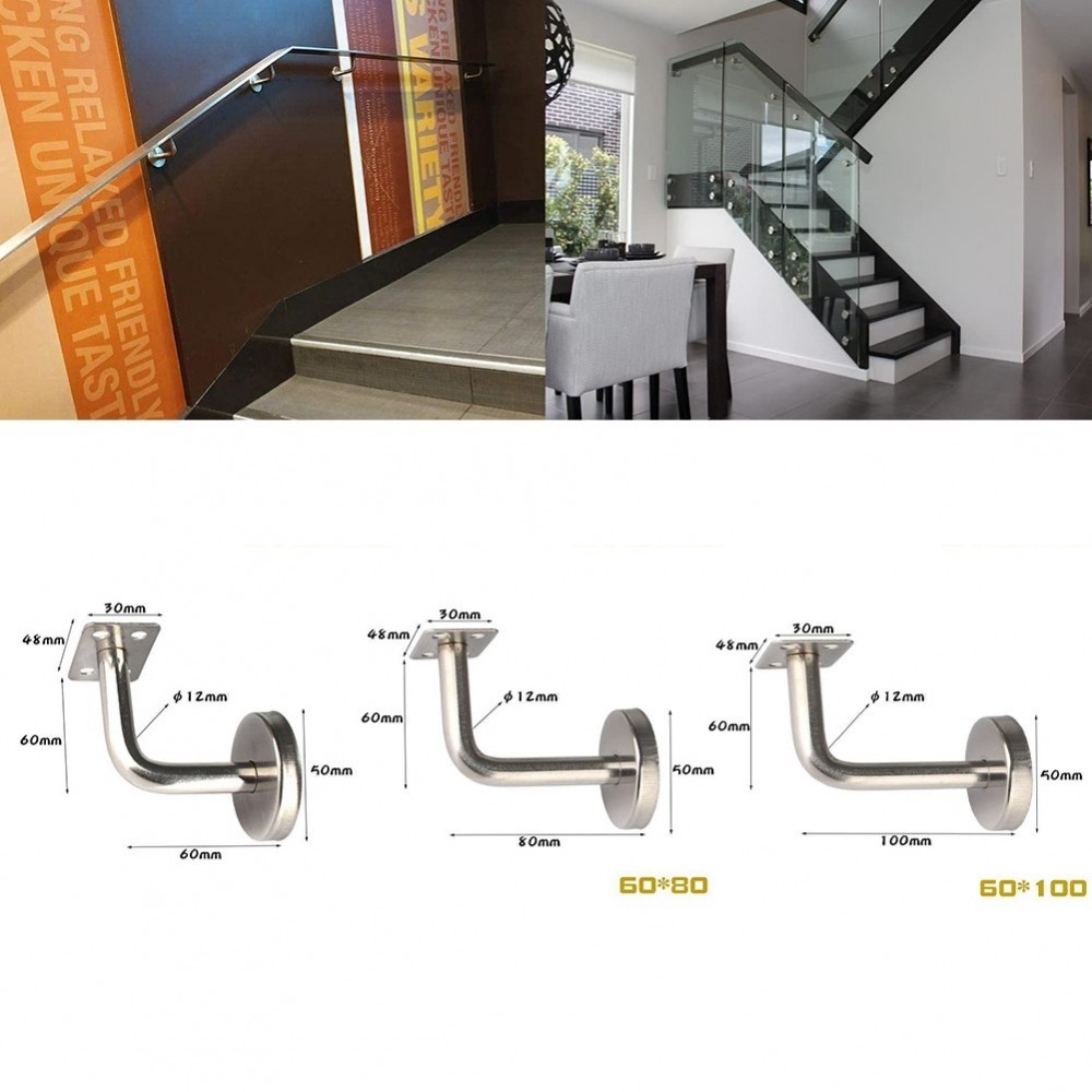 Handrail Bracket Wall Mounted Grit Holder Rail Support Stair Wall ...