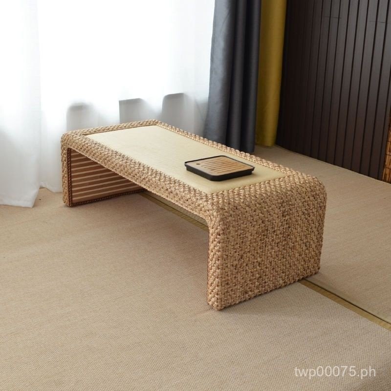 Rattan Tatami Tea Table and Chair Home Balcony Bay Window Table ...