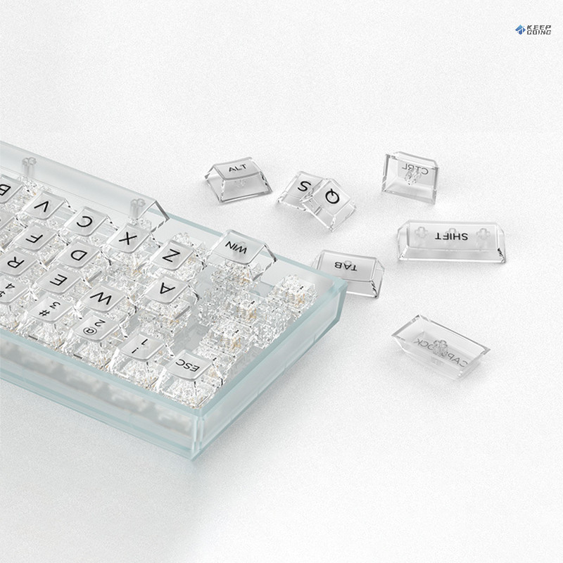 Keep Going＞ 140 Key Transparent Shine Th Backlit Keycaps Cherry Profile ...