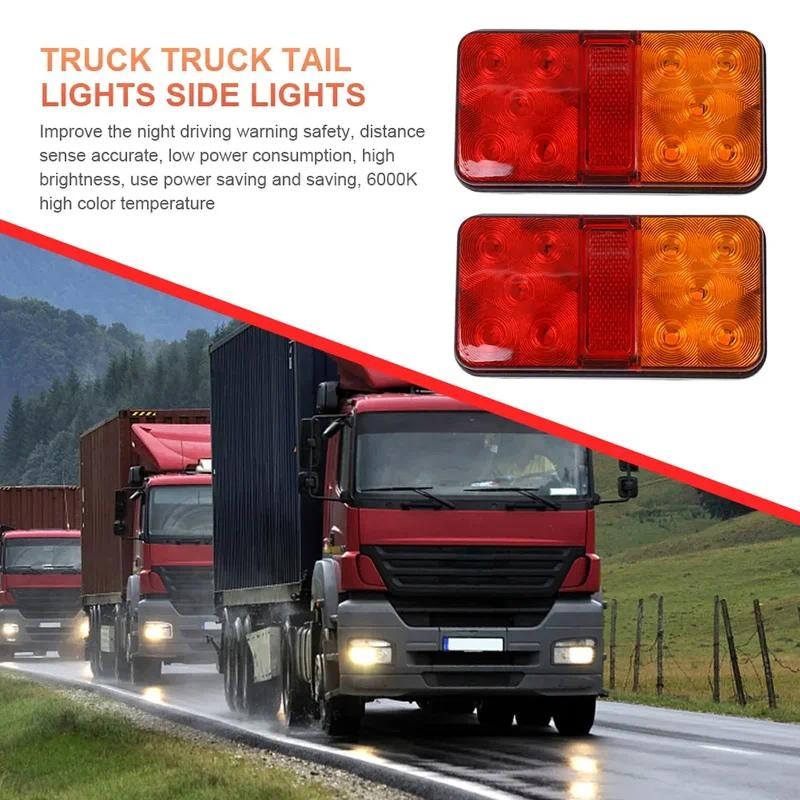 2Pcs 12V LED Rear Tail Light Waterproof Trailer Truck Tail Lamp 30W ...