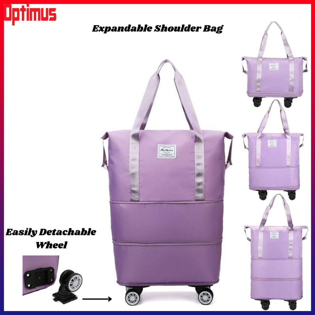 Optimus Depot Expandable Shoulder Bag With Detachable Wheels 66x40x22cm ...