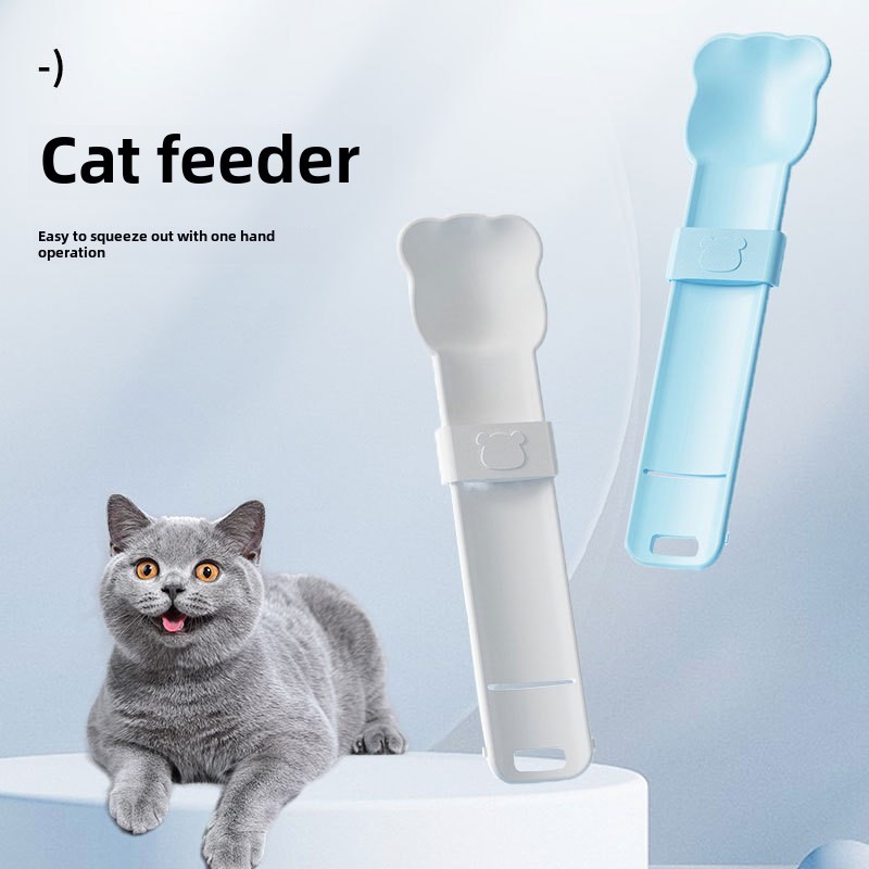 Cat Bar Feeding Spoon Cat Snack Can Squeezer Plus Large Cat Spoon ...
