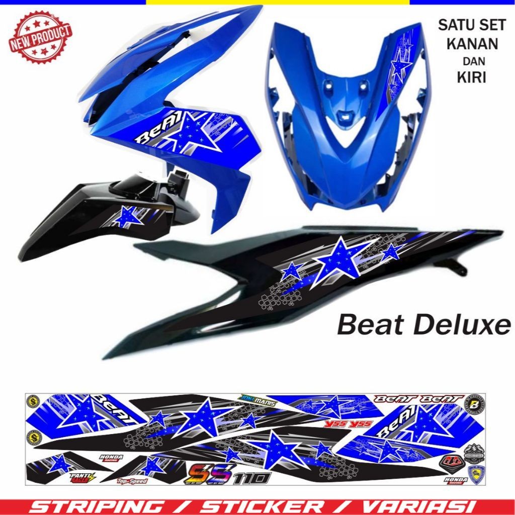 Honda BEAT DELUXE Motorcycle STRIPING Stickers, SIMPLE MOTIF Variations ...