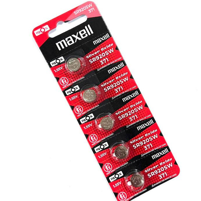 SR920SW 371 Maxell Battery Original 1.55v silver oxide Mercury free ...