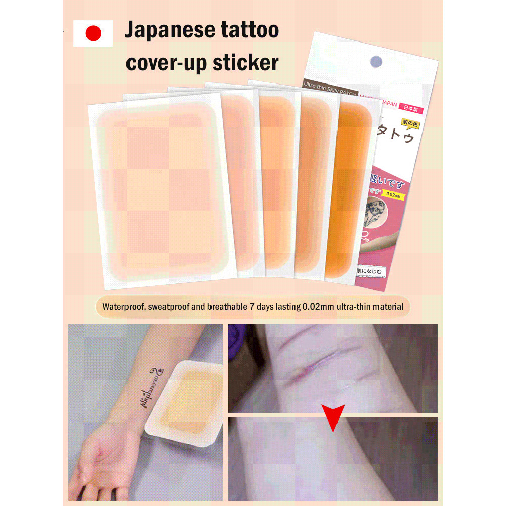 Japanese Tattoo Cover-Up Stickers Silicone Waterproof Scar Removal ...