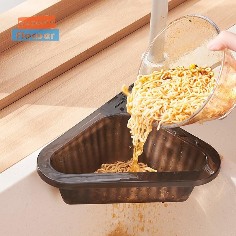 Begonia Flower Kitchen Sink Filter Basket Corner Drain Strainer Basket ...