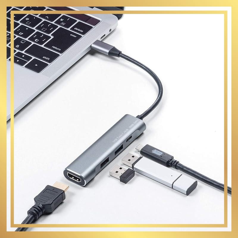 Sanwa Direct USB hub Type-C connection HDMI 4K / USB C x 1 PD support ...