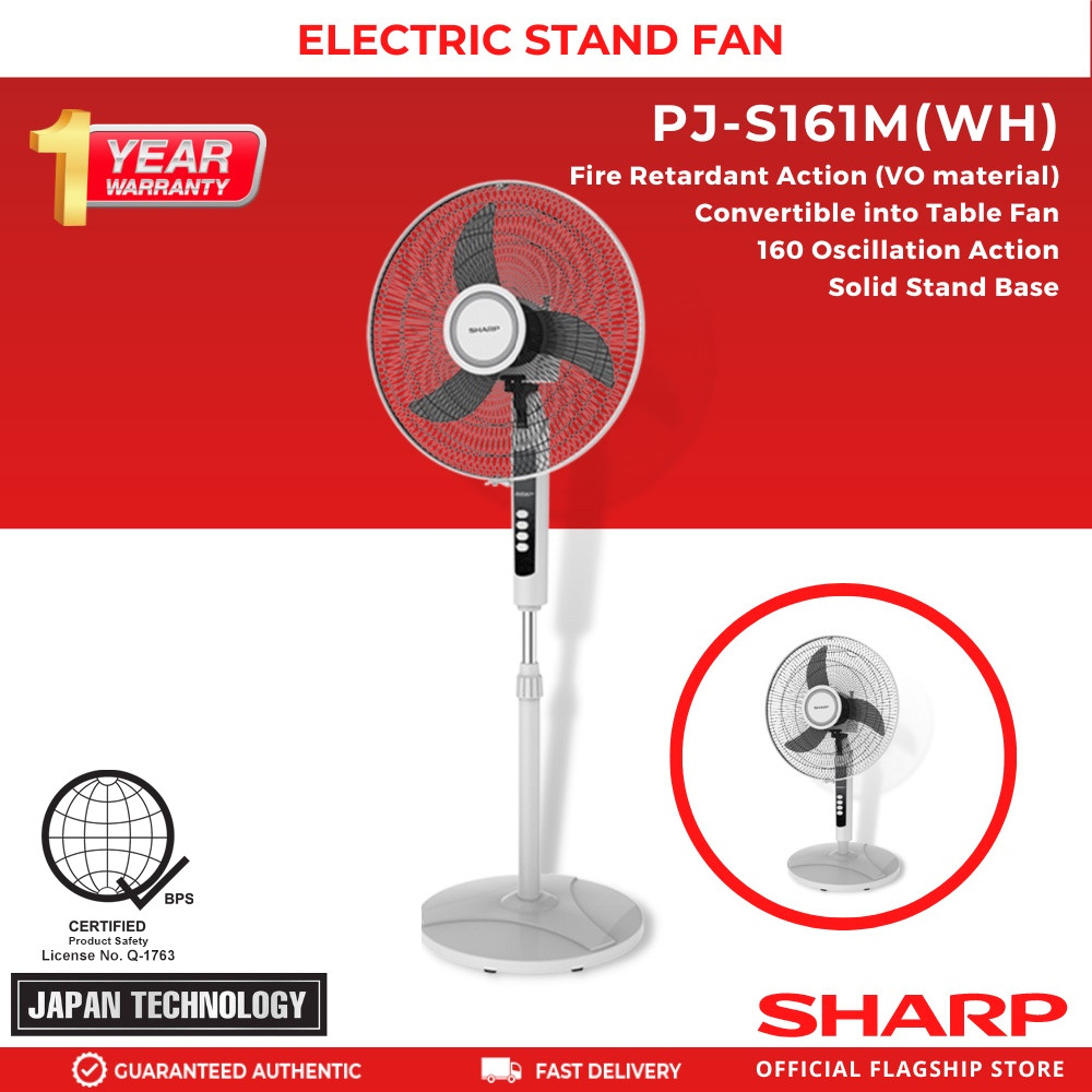 Sharp PJ-S161M(WH) 16" 2-in-1 Stand Desk Electric Fan | Shopee Philippines
