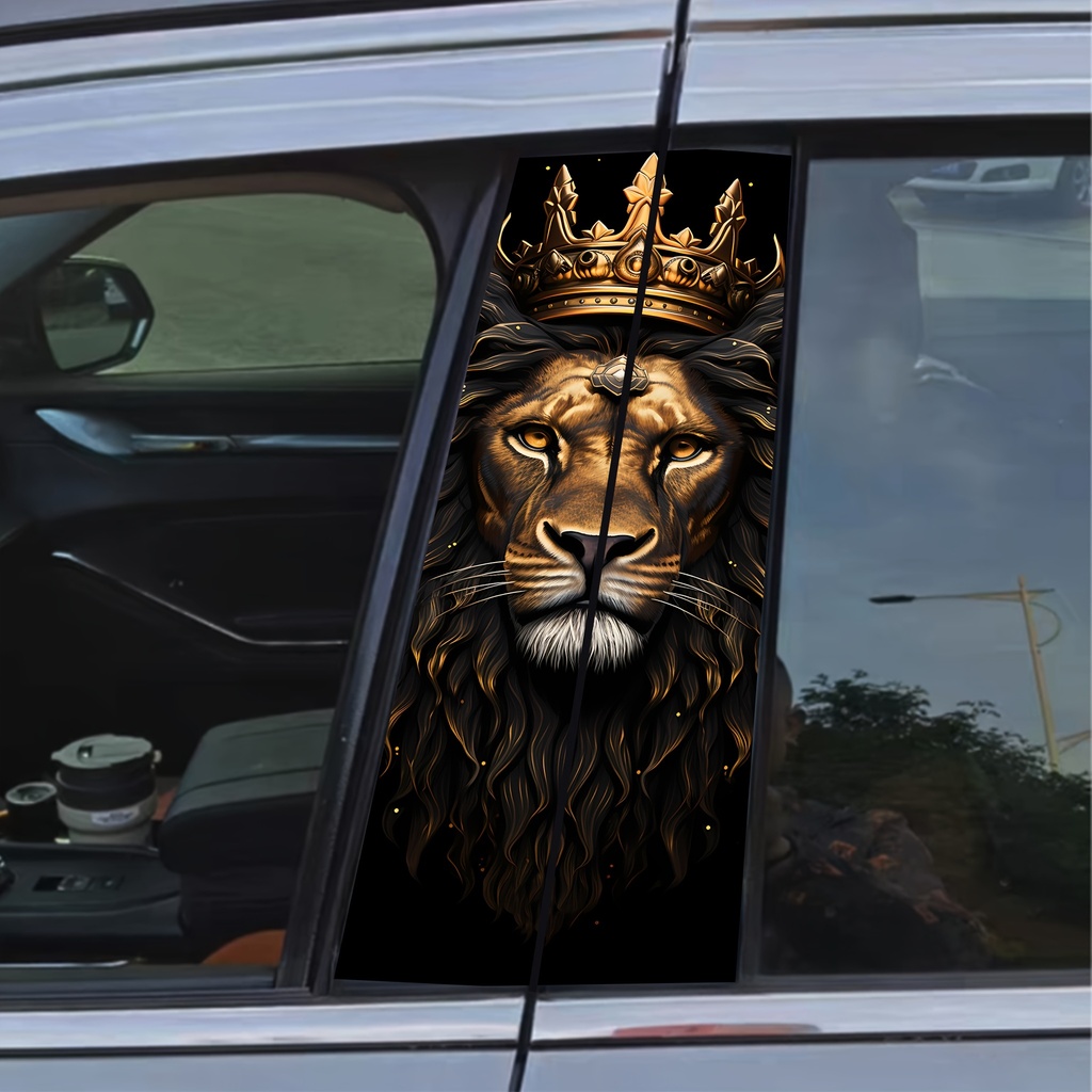 2pcs Vibrant Lion Car sticker Car Door Center Column Pillar sticker Car ...