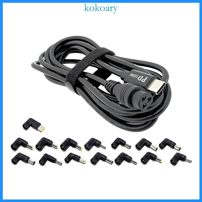 KOKO Laptop Charging Adapter Set With 13 Tips USB C 100W Power Delivery ...