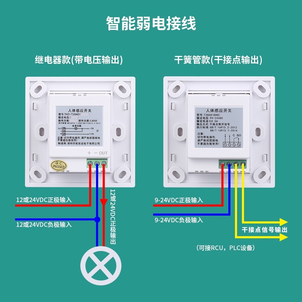 Reed switch 9V-24VDC DC 86 panel human body infrared sensor switch dry ...