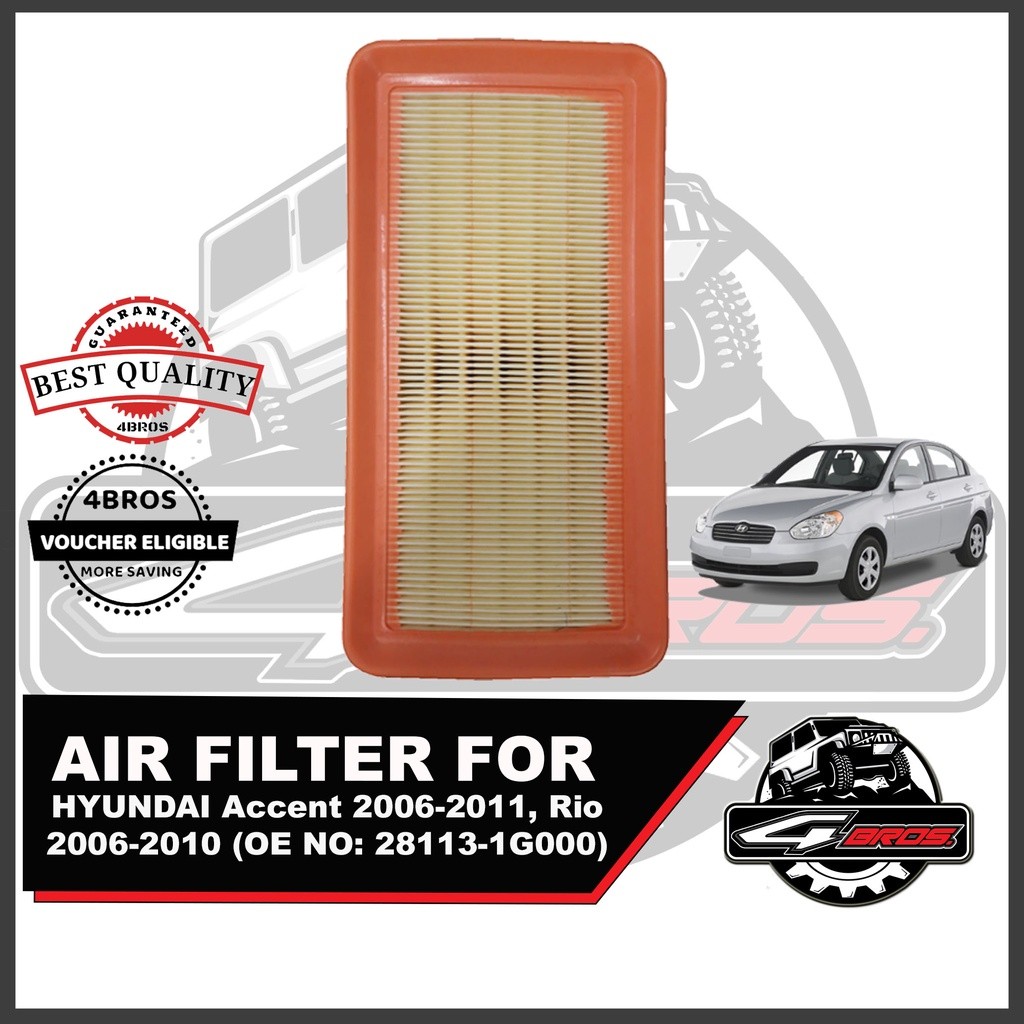 Excellabs Air Filter for Hyundai Accent 2006 to 2011, Rio 2006 to 2010 ...