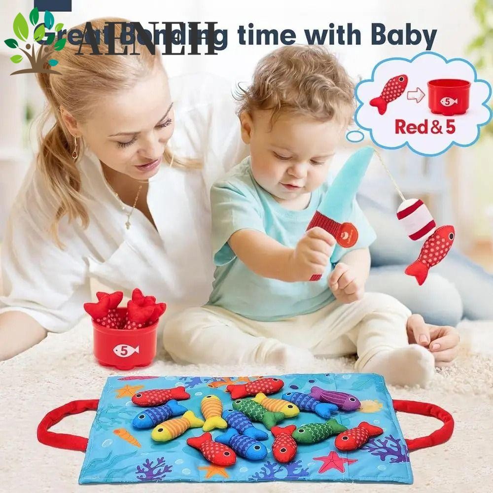 VANESVY Kids Fishing Game, Cloth Montessori Color Sorting Fishing Game ...
