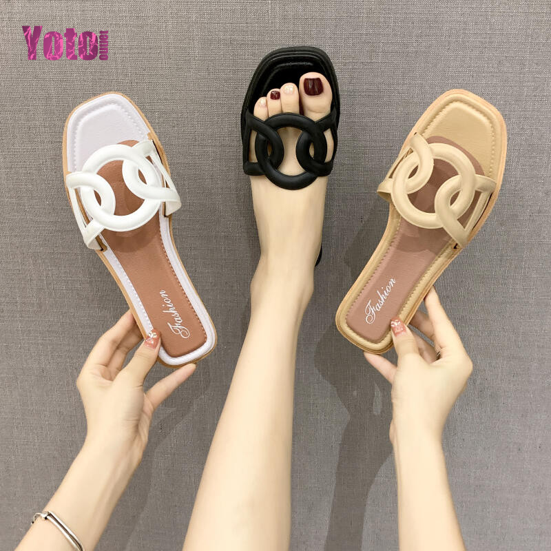 YOTO Rubber Slippers for women Round design simple slip-on slippers | Shopee Philippines