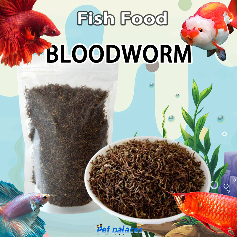 BLOODWORM Freeze-dried (COD) Fish food for Guppies Bettas Angelfish ...