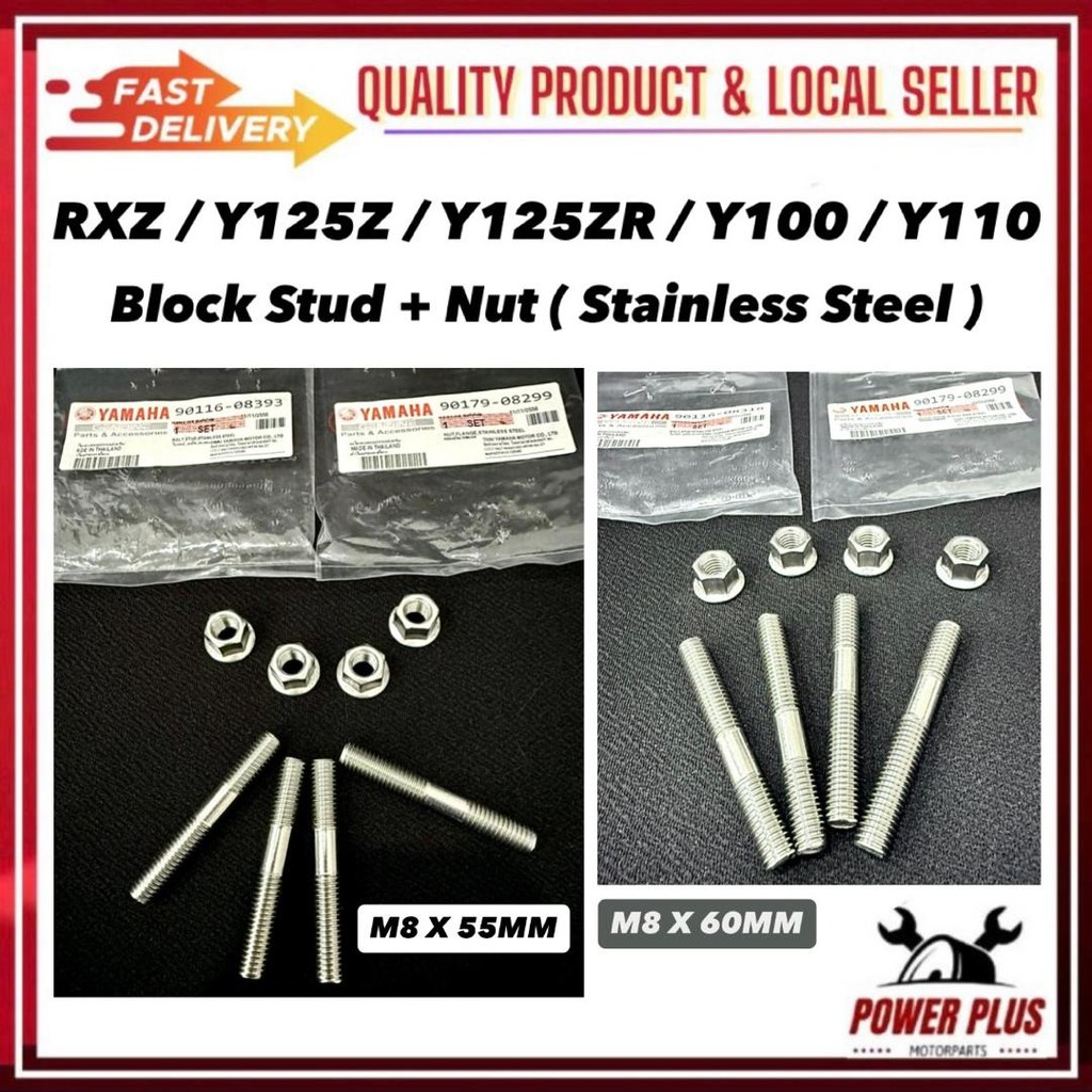 RXZ Y125Z Y125ZR Y125 Z ZR 125Z 125ZR Y100 Y110 SS2 Block Stud + Nut ...