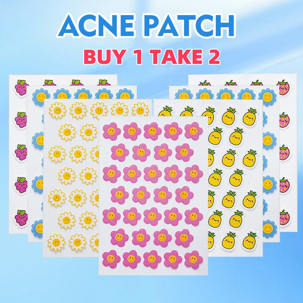 [Buy 1 Take 2] Cute Flower Strawberry Acne Patches PE Hydrocolloid ...