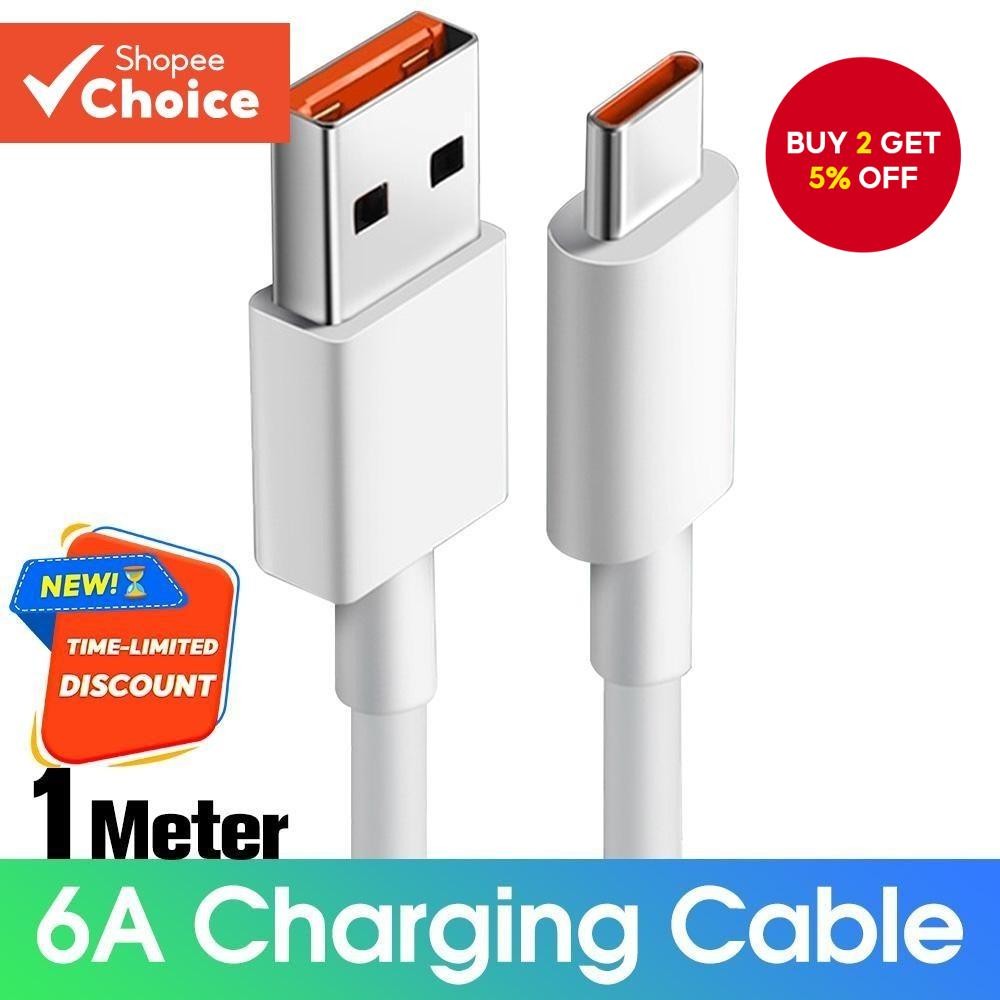 6A Type C Charger Cable USB to Type-C Data Cord for Xiaomi 11 POCO 12 ...