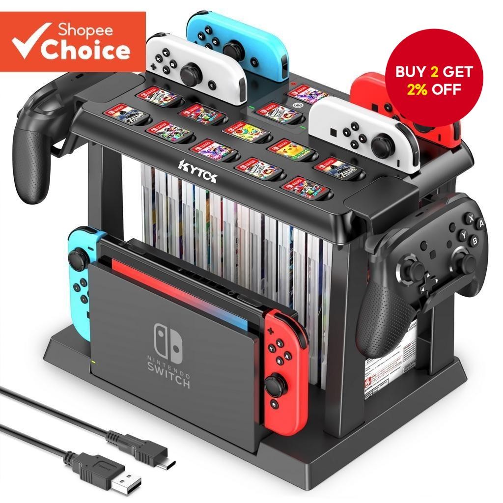 Switch Games Organizer Station with Controller Charger, Charging Dock ...