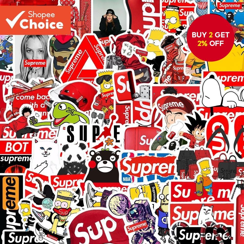 50PCS Supreme Brand Stickers – Fashion Waterproof Decals for Laptop ...