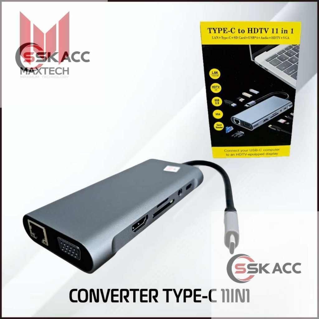 Type C to Multi-Ports 11in1 Connector Converter Adapter Multiports ...