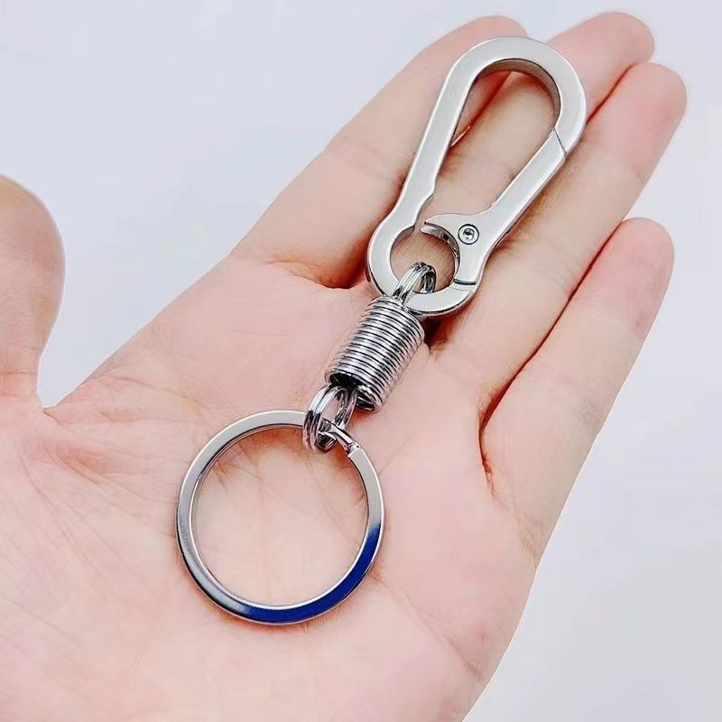 Spring Keychain Anti-Lost Key Buckle Hook Car Keychain Ring Hanging ...