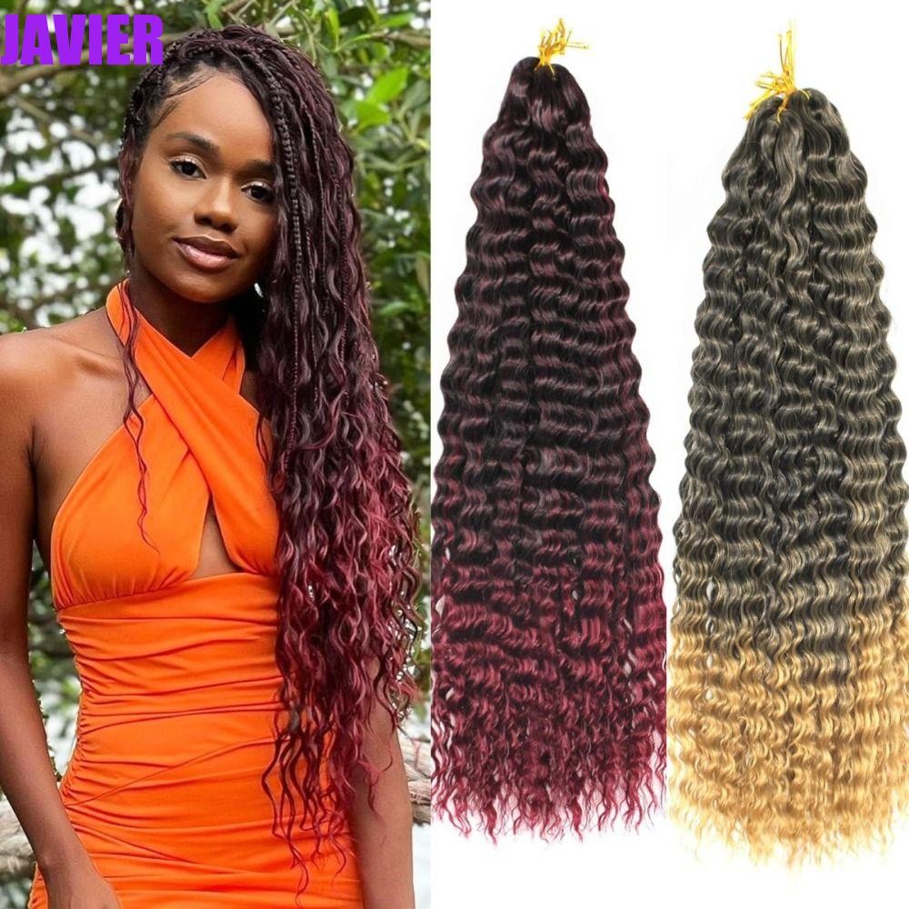 JAVIER Deep Twist Crochet Hair, Water Wave Afro Curls Synthetic Crochet ...