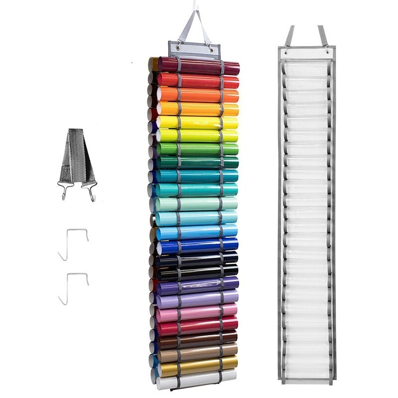 RQ+＞48 Roll Compartments Vinyl Storage Organizer,Wall Mount Vinyl Roll ...