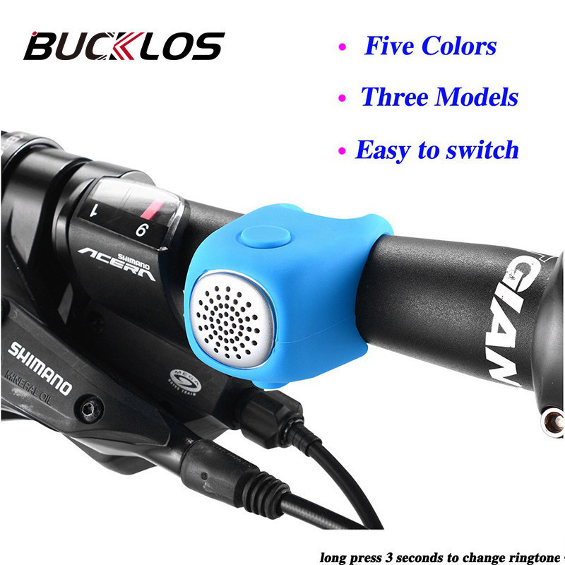 BUCKLOS Mini Electric Bike Bell 90 DB Loud Sound MTB Horn Three Voice ...