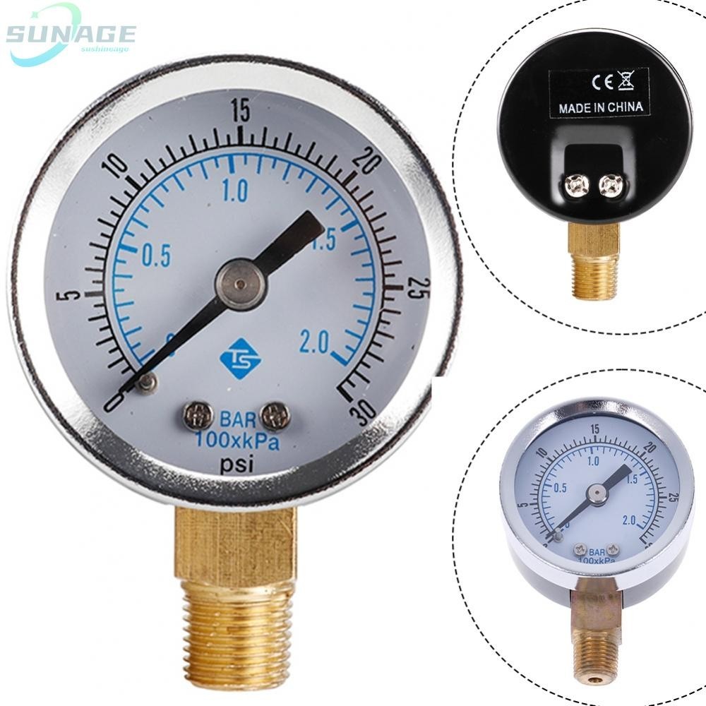 【SIPSUNAGE】Wide Dial Diameter Pressure Gauge for Fuel Air Oil Gas Water ...