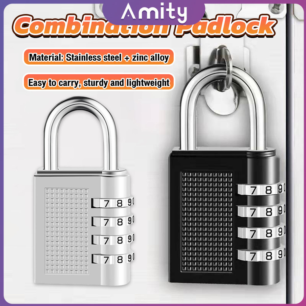 Amity Resettable 4 Digit Number Combination Padlock Suitable for School ...
