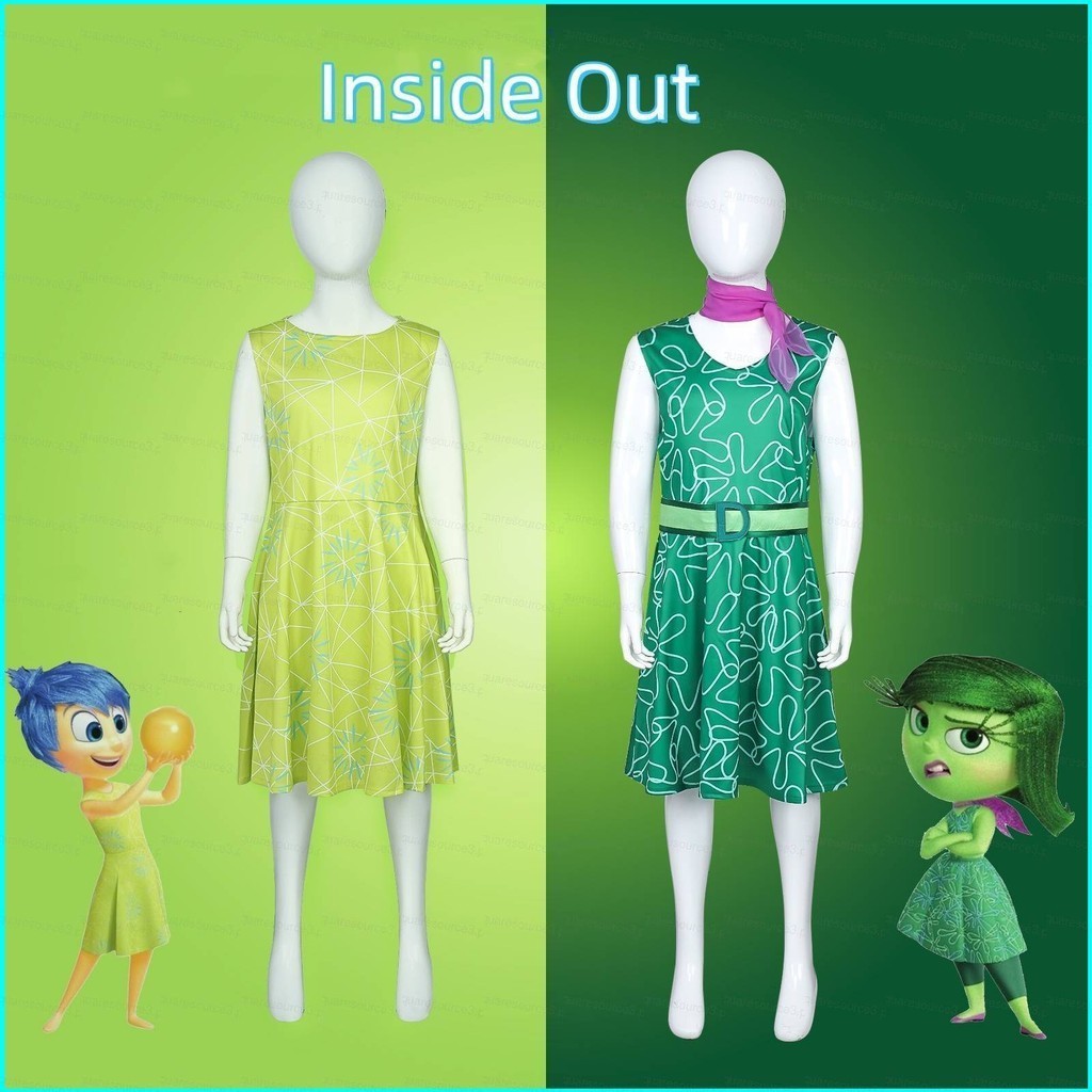 SQ3 Inside Out Joy Disgust dress cosplay cloth Halloween party costume ...