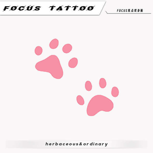 temporary tattoo tattoo sticker waterproof Cute sweet girl cat paw ...