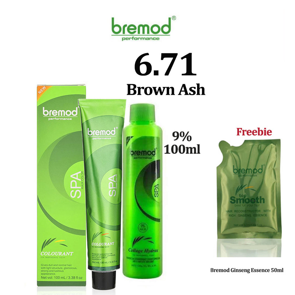 Bremod Hair Color 6.71 Brown Ash 100ml Oxidizer 100ml Hair ...