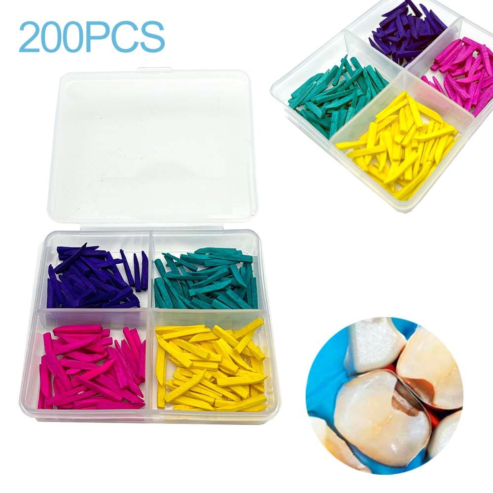 200Pcs/Box Dental Interdental Wedge Wood Tooth Gap Wedge Specially ...