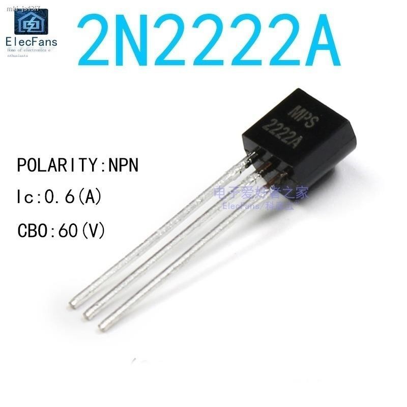 (20) Straight plug 2N2222A TO-92 NPN low-power triode transistor 60V/0 ...