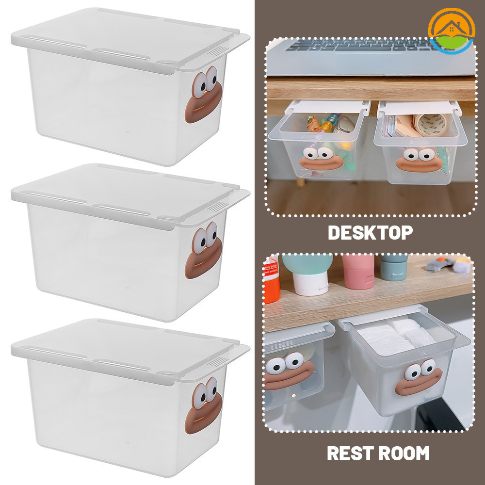 Bathroom Bedroom Home Slide Storage Box - Transparent Visible Minimally ...