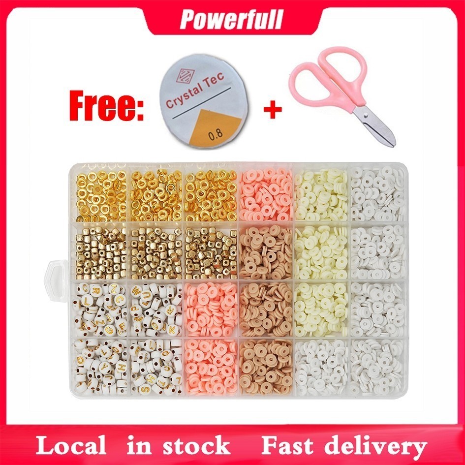 6000pcs Jewelry Making DIY Bracelets Accessories Clay Beads Kit Letter ...