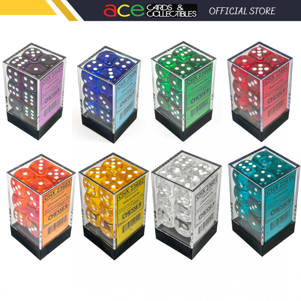 Chessex Dice Translucent Polyhedral 16mm D6 Dice Blocks | Shopee ...