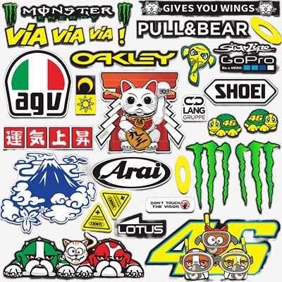 COD☆AGV SHOEI Helmet Sticker Waterproof Reflective Electric Motorcycle ...