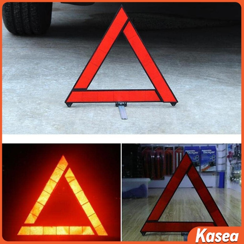 KAS Car Emergency Breakdown Warning Triangle Red Reflective Car Tripod ...