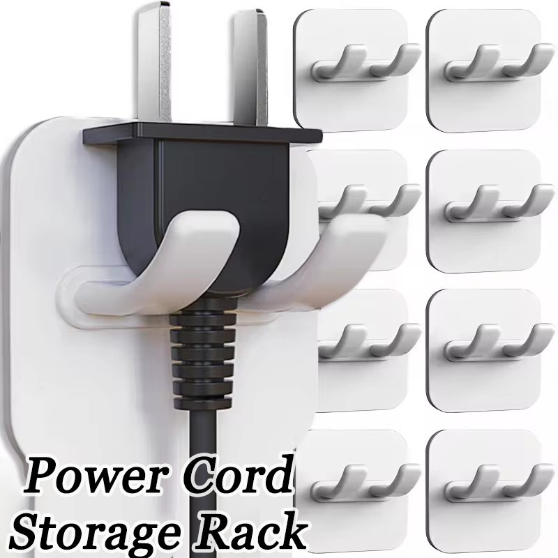 1/3Pcs Self Adhesive Power Plug Socket Hook/Wire Rack Double Hanging ...