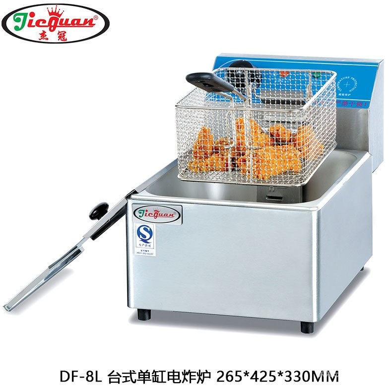 Jie GuanDF-8LDesktop Single-Cylinder Electric Fryer Electric Heating ...