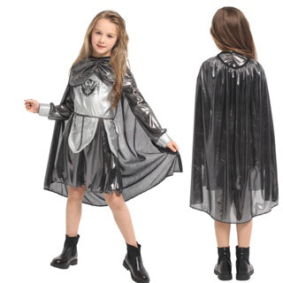 Kids Girls Knight Princess Halloween Costume Silver Mesh Armor Warrior ...