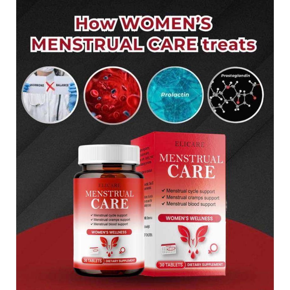 100%ORGIINAL ELICARE- MENSTRUAL CARE 30 TABLETS RIGHT COLOR WHITE CAP ...