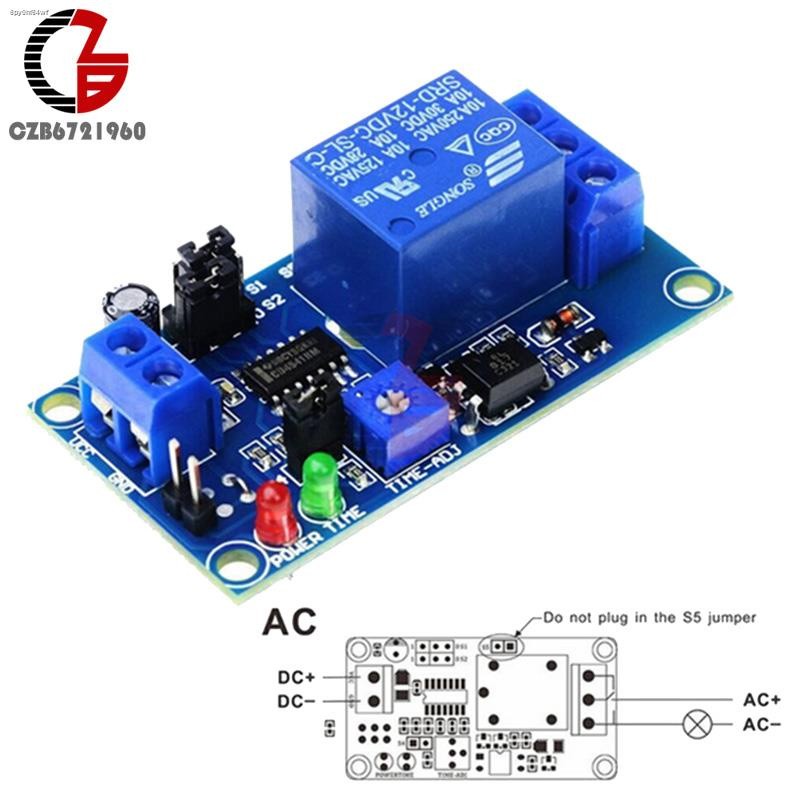 COD☆Dc 12v Time Relay Module Normal Open Time Delay Relay Timing Timer Relay Control Switch ...