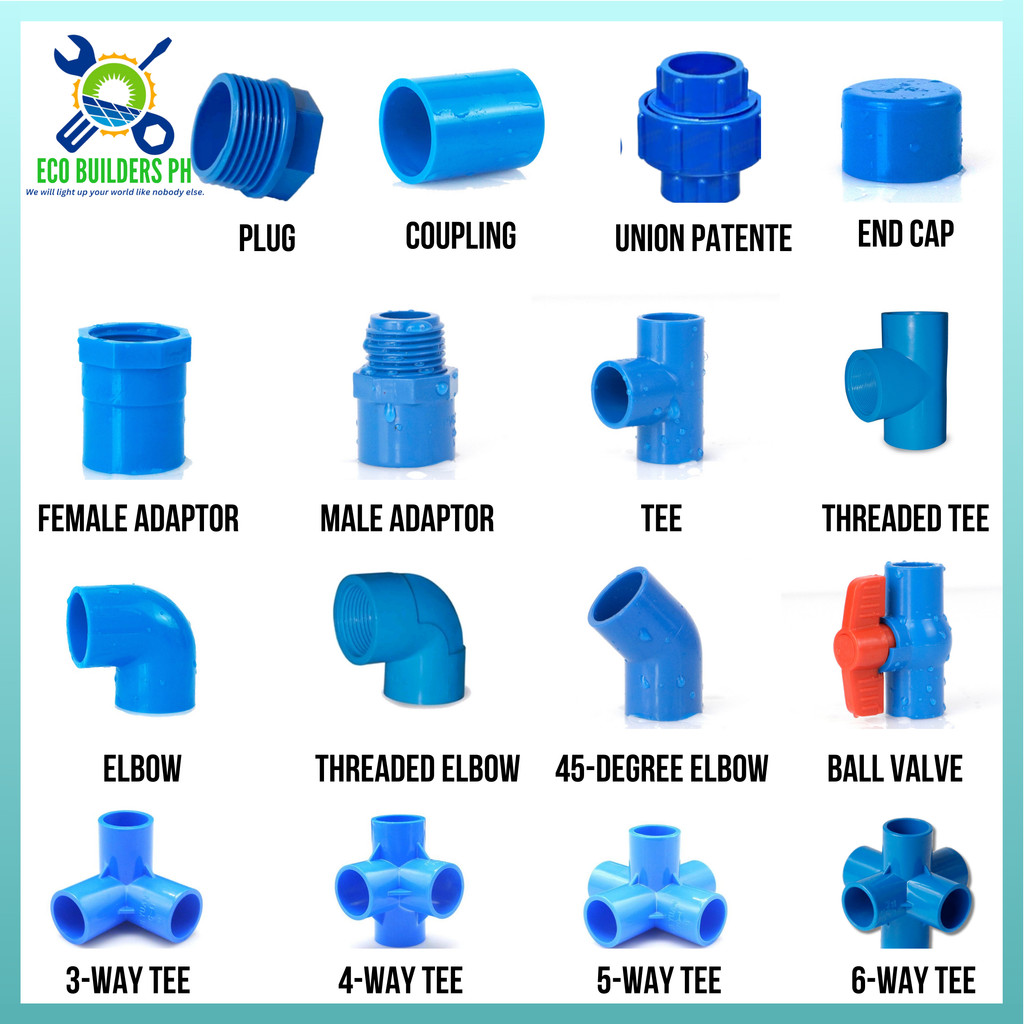 PVC Blue Fittings 1/2 , 3/4 , 1 inch (3 way, 4 way, 5 way, 6 way,Valve ...