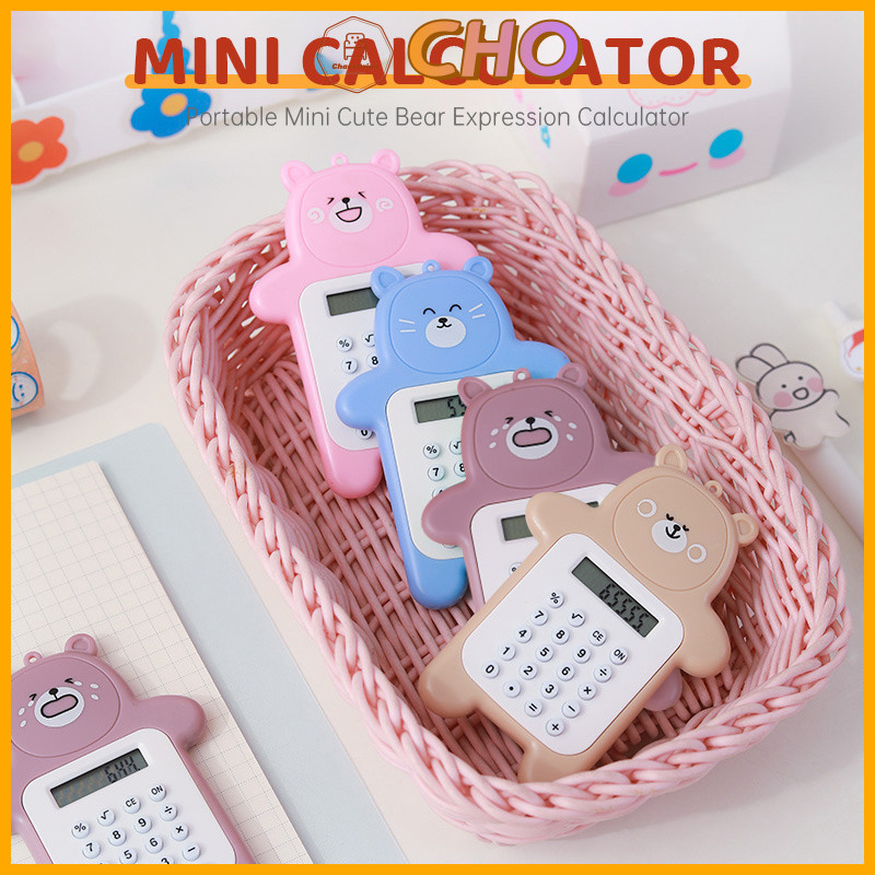 CHO⭐Mini Cute Bear Expression Calculator Portable Small Cartoon Calculator | Shopee Philippines